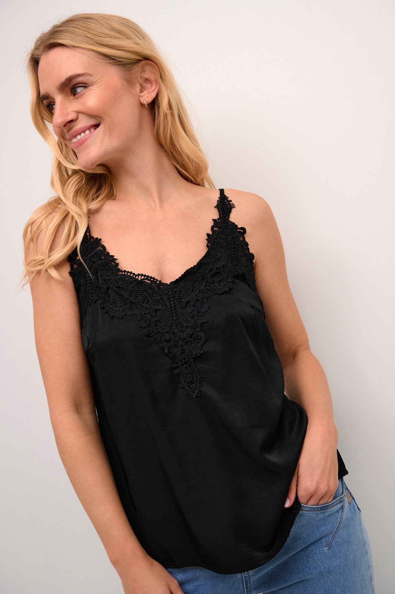 Anna Top by Cream - Pitch Black – Blue Sky Fashions & Lingerie
